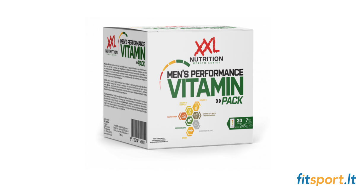 XXL Nutrition Men's Performance Vitamin Pack 30 porcijų