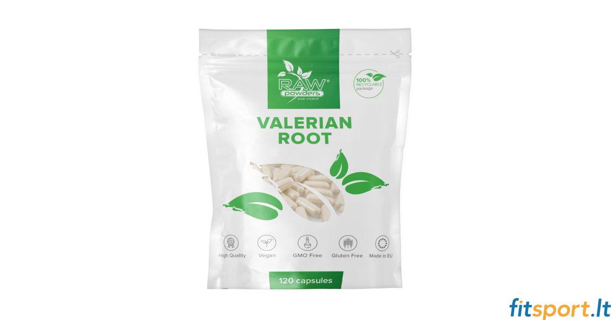 Raw Powders Valerian Root ( Valerijonų šaknies ekstraktas) 120 kaps.